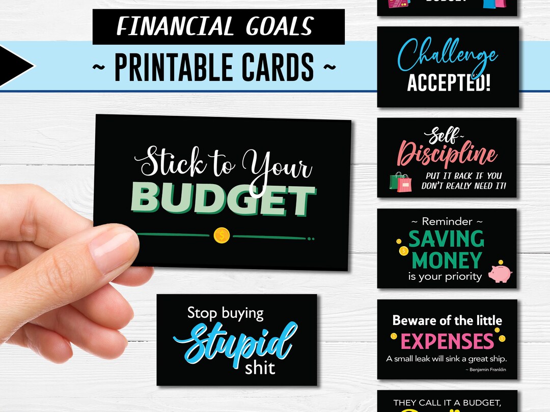 Budgeting & Saving Encouragement *digital Download*, Motivating Cards ...