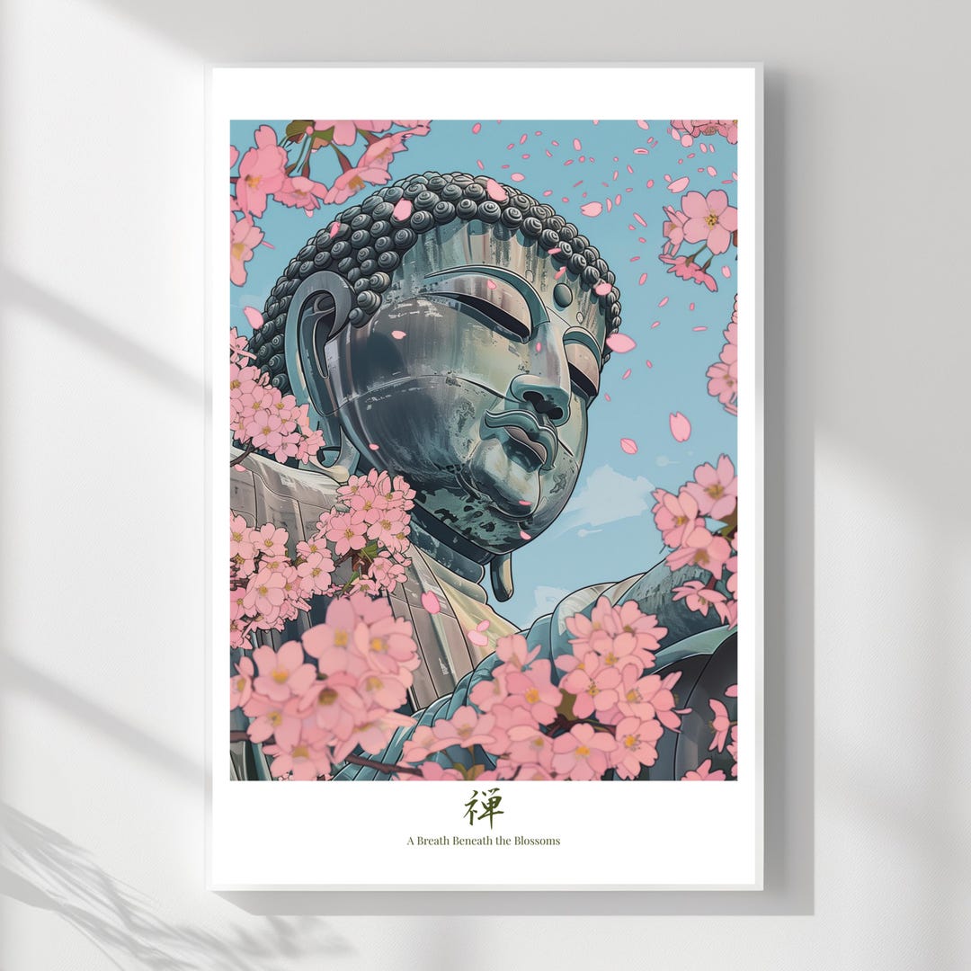 Japanese Zen Buddha Wall Art - Sakura Cherry Blossom - Spiritual Japan ...