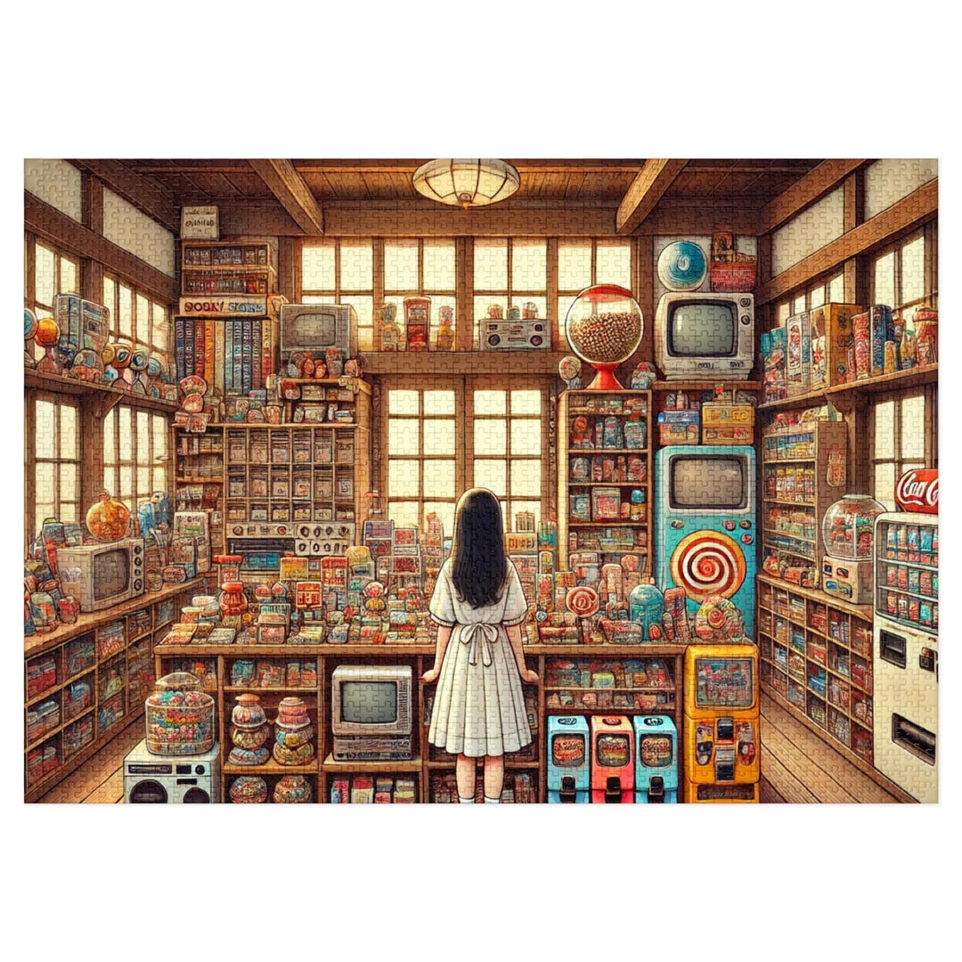 Retro Japanese Candy Shop Jigsaw Puzzle – Nostalgic Dagashi Store ...