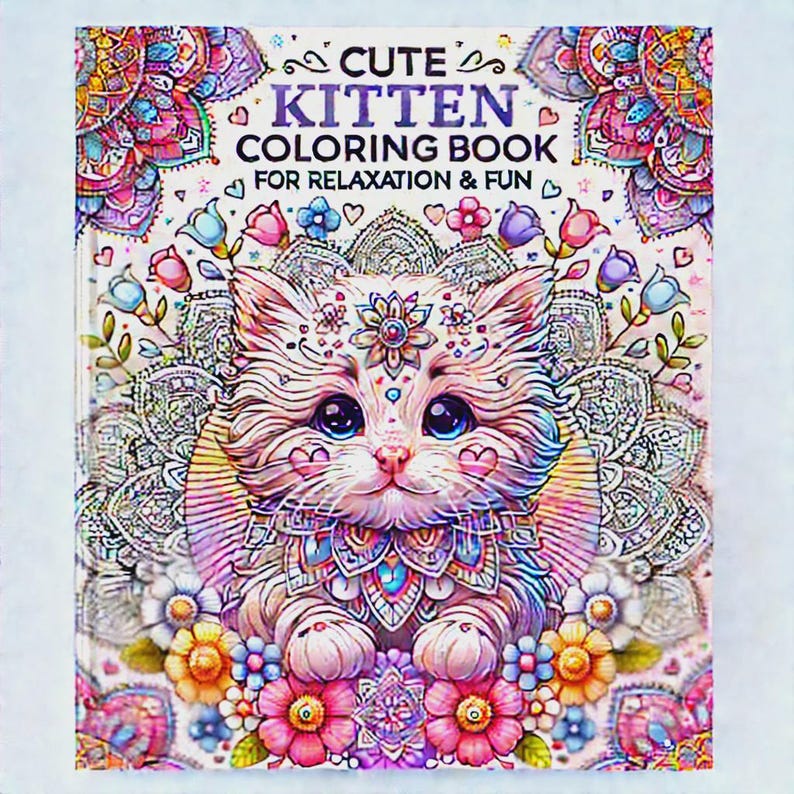 Mandala Cat Coloring Page Printable, Zen Lotus Butterfly Art, Instant ...