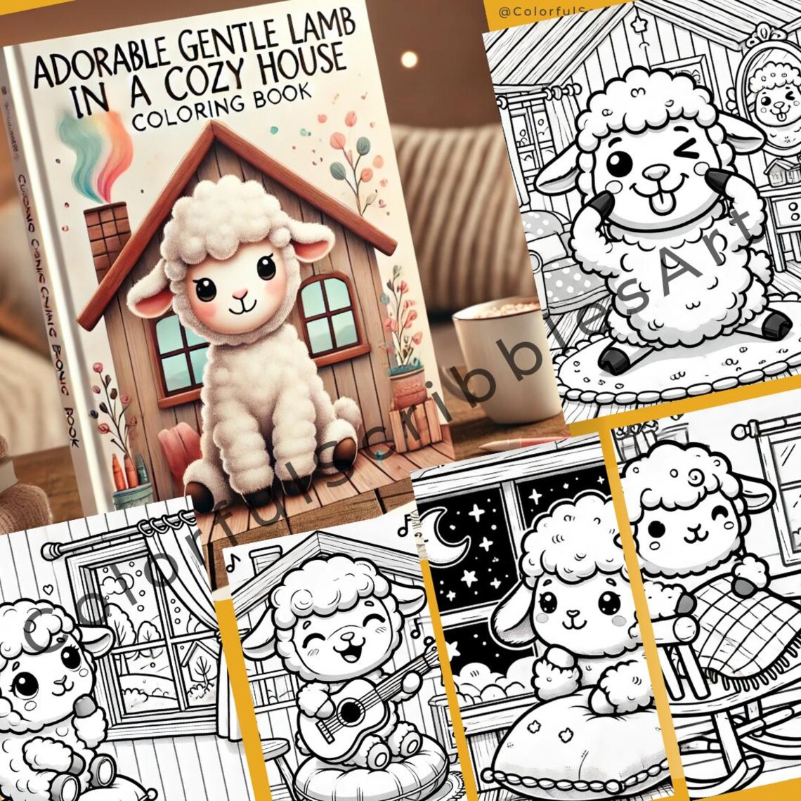 Adorable Cozy Lamb Coloring Book for Kids – 20 Printable Pages – Cozy ...