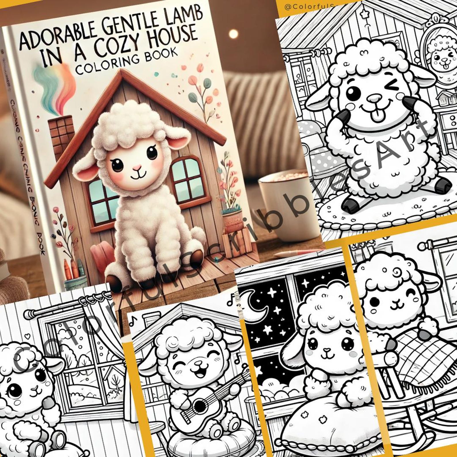Adorable Cozy Lamb Coloring Book for Kids – 20 Printable Pages – Cozy ...