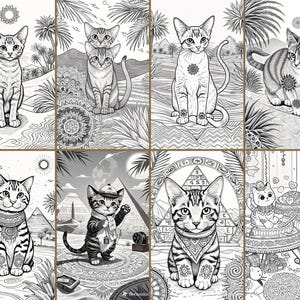 Mandala Cat Coloring Page Printable, Zen Lotus Butterfly Art, Instant ...