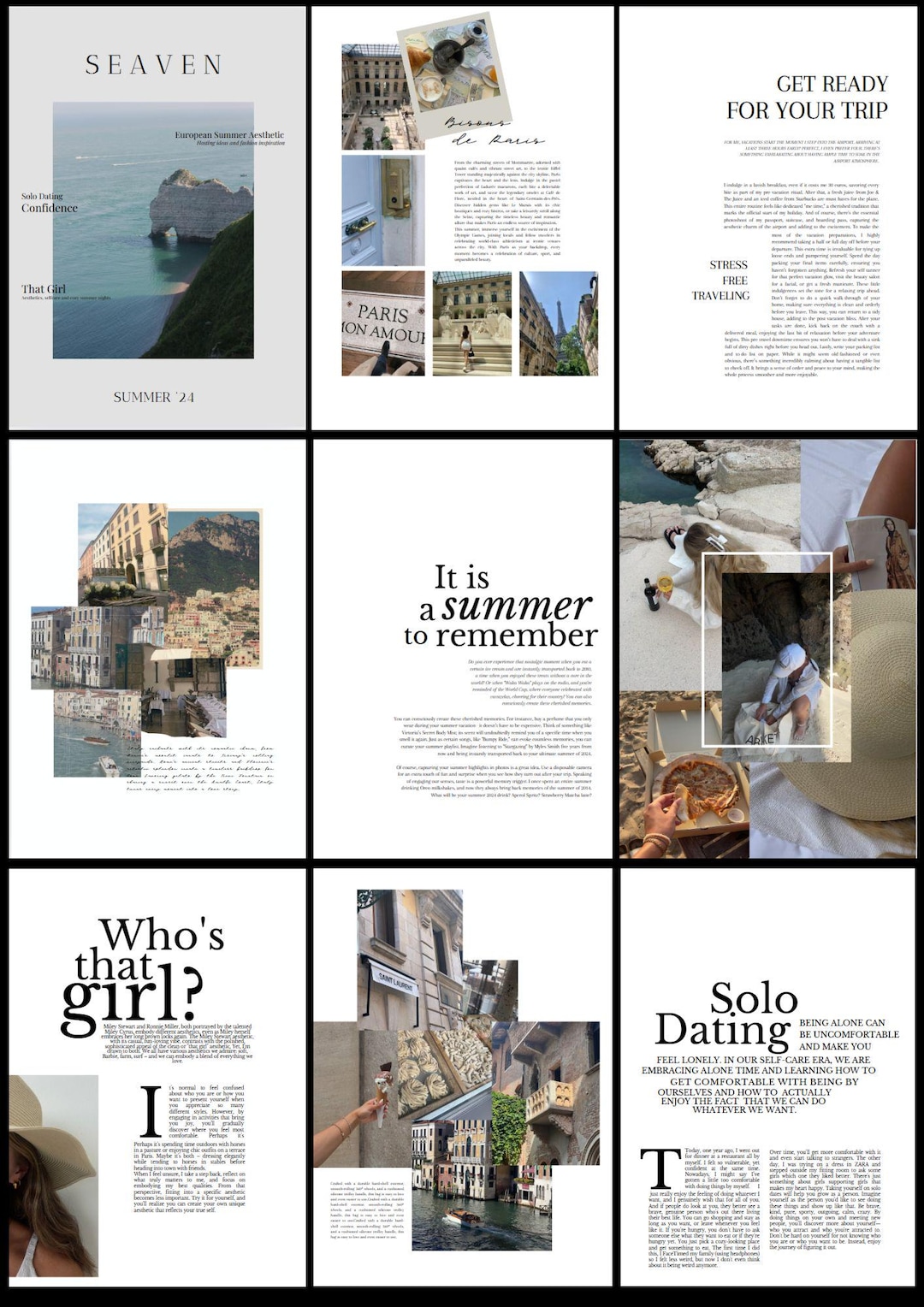 Seaven Magazine Template Aesthetic - Etsy