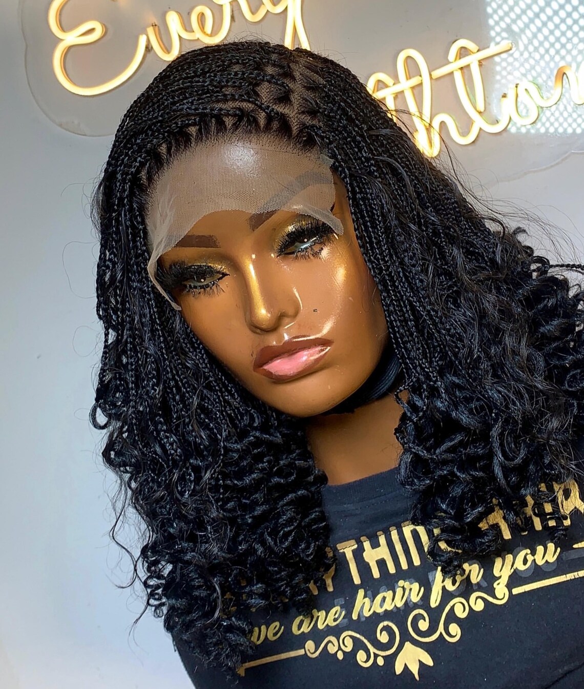 Boho French Curl Bob Wig With Pre-13x6 Bleached Knots Frontal & Curled ...