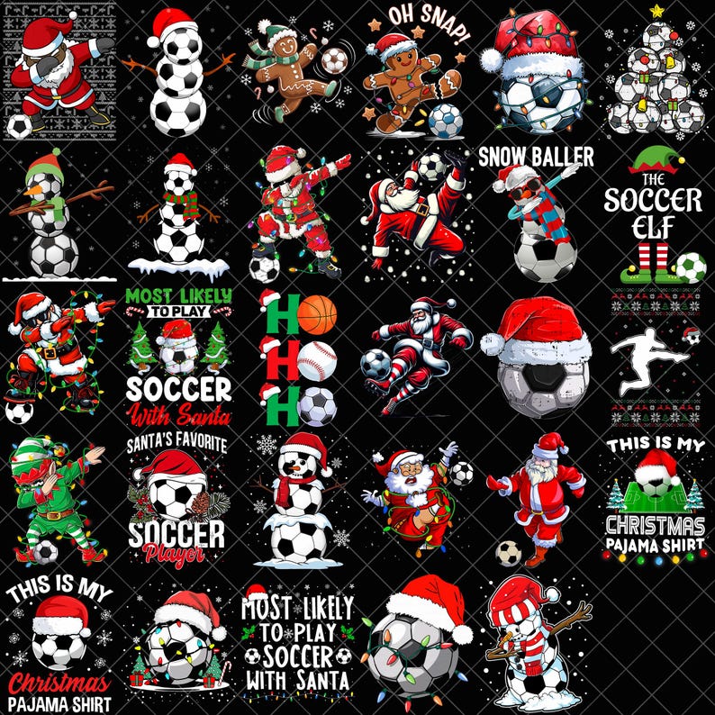 Bundle Football Soccer Christmas Png, Christmas Tree Sport Balls Png ...