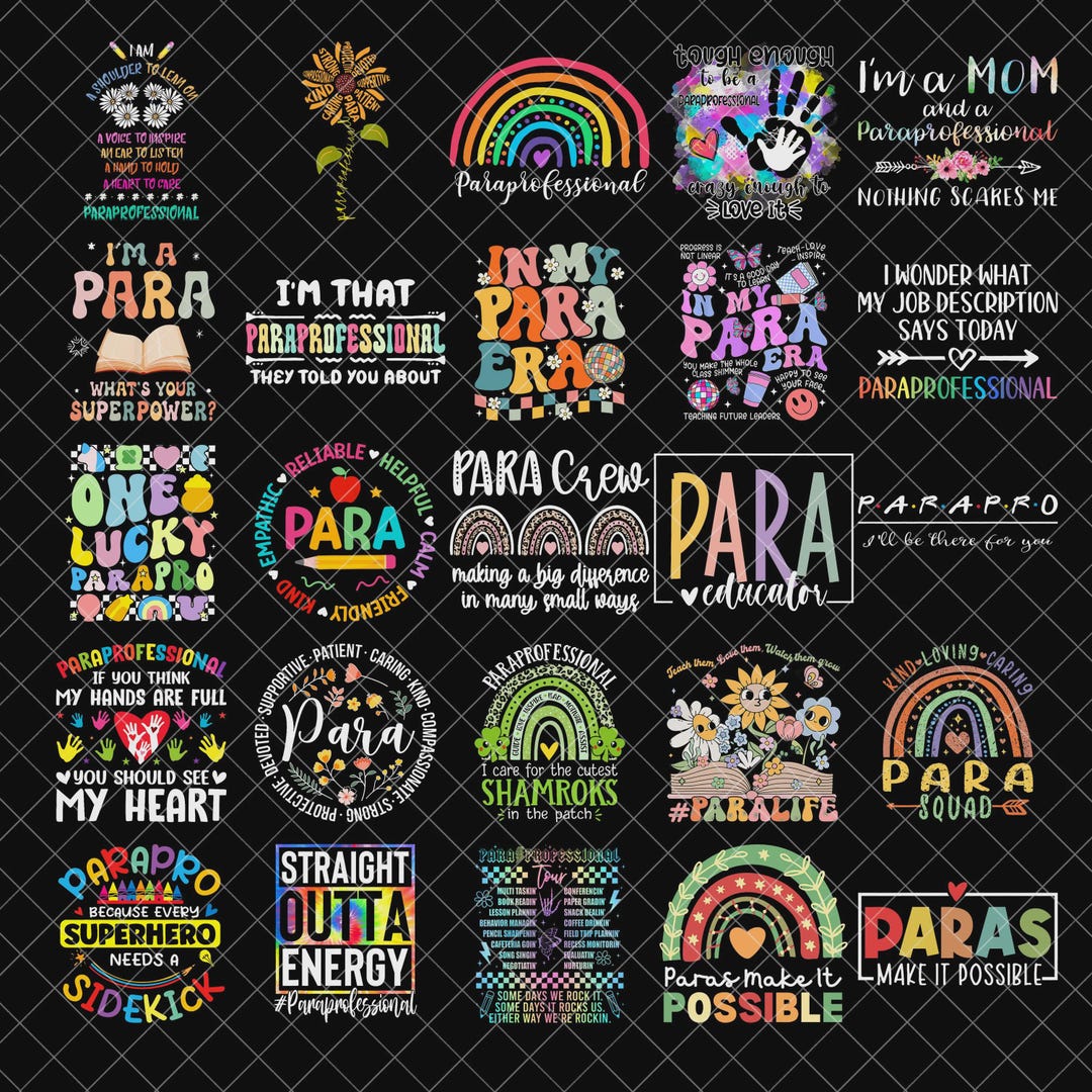 Paraprofessional Png Bundle, Para Png, Parapro Sublimation Designs ...