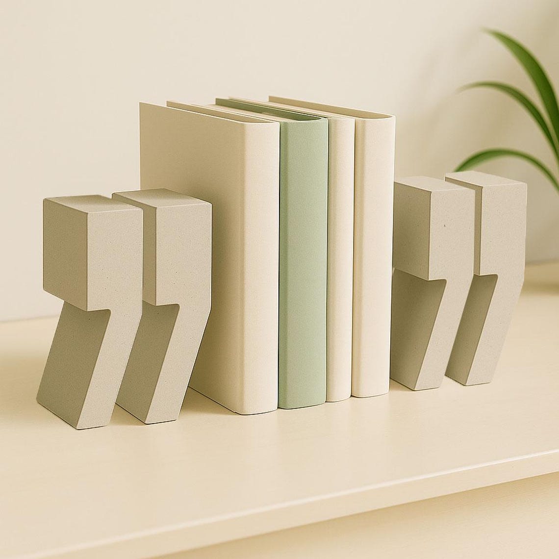 Concrete Bookends Apostrophe Symbol - Modern Industrial Home Decor ...