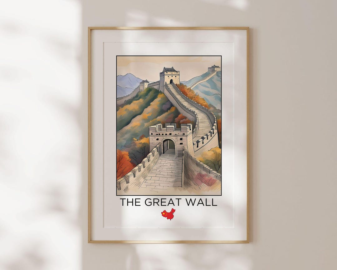 Great Wall of China Travel Poster - Vintage Decor, Wonders of the World ...