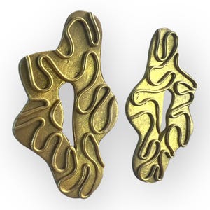 Handmade Golden Abstract Earrings – Polymer Clay Statement Jewelry ...