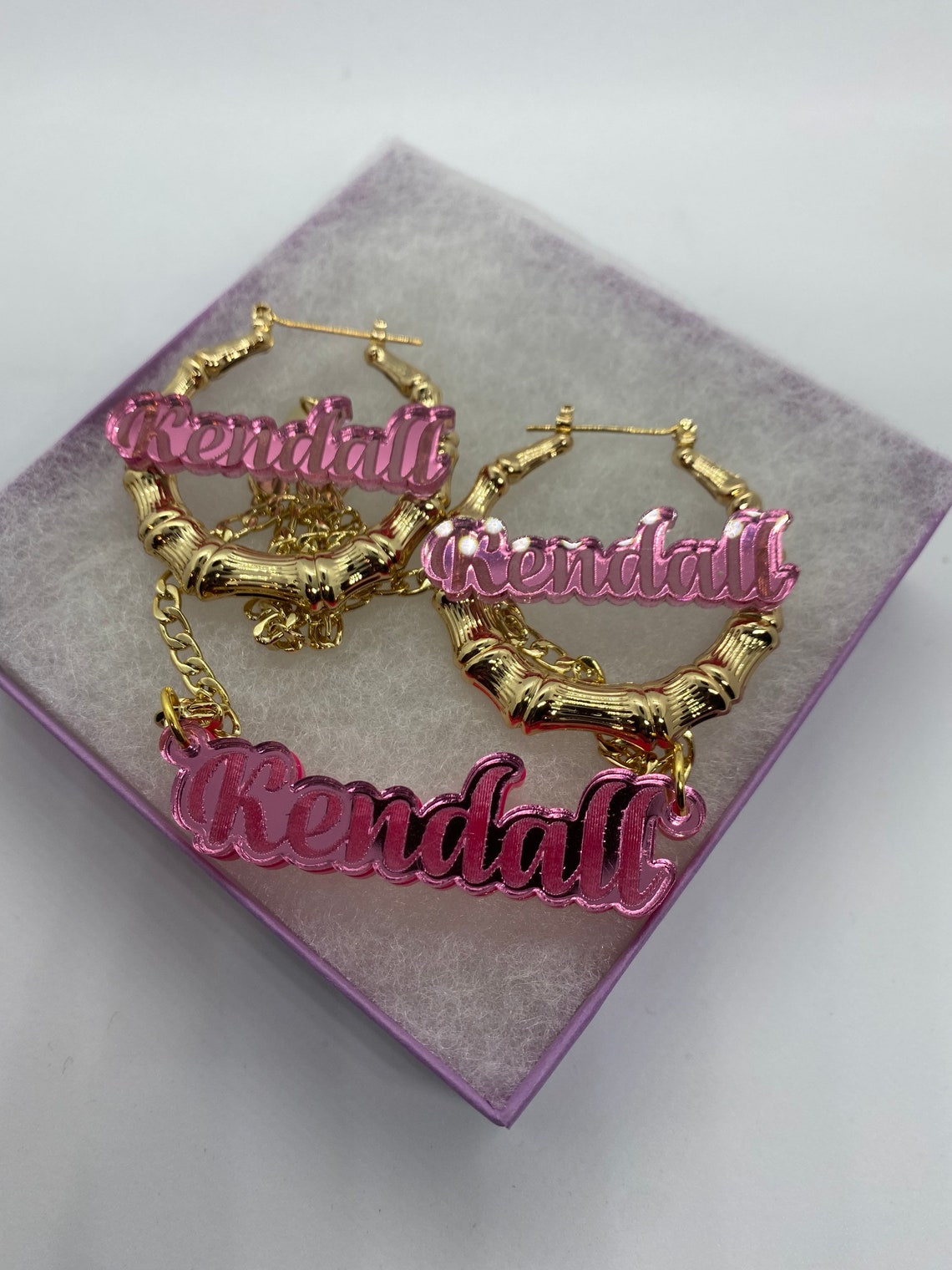 Kids Name Necklace, Name Plate Necklace, Pretty Kids Name Plate Set ...