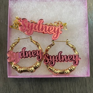 Kids Name Necklace, Name Plate Necklace, Pretty Kids Name Plate Set ...