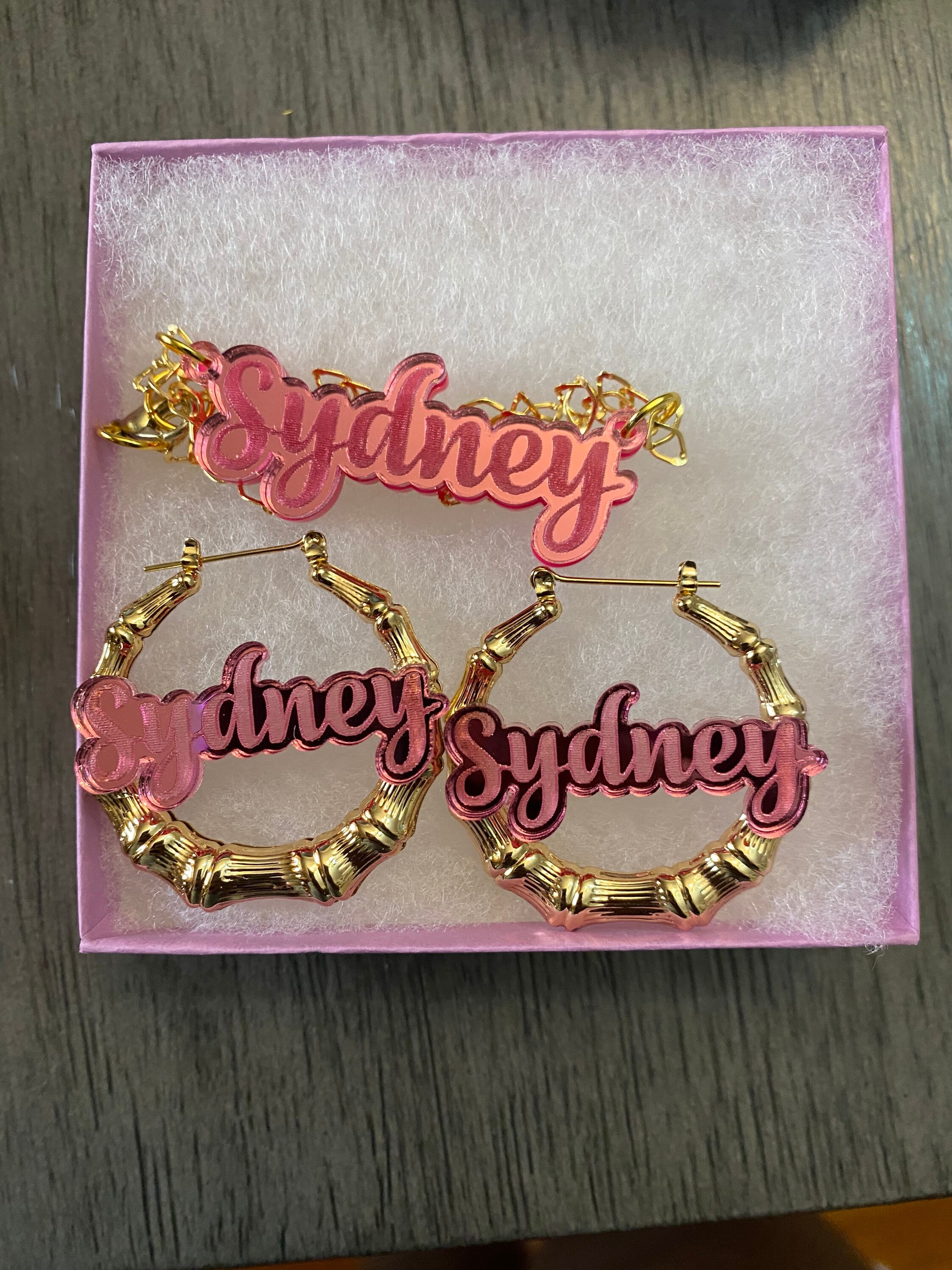 Kids Name Necklace, Name Plate Necklace, Pretty Kids Name Plate Set ...