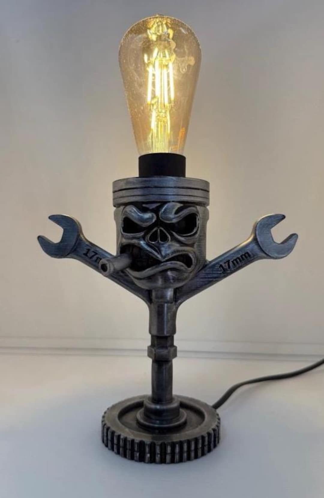 3D Printed Steampunk Piston Lamp – Industrial Wrench Desk Light - Etsy