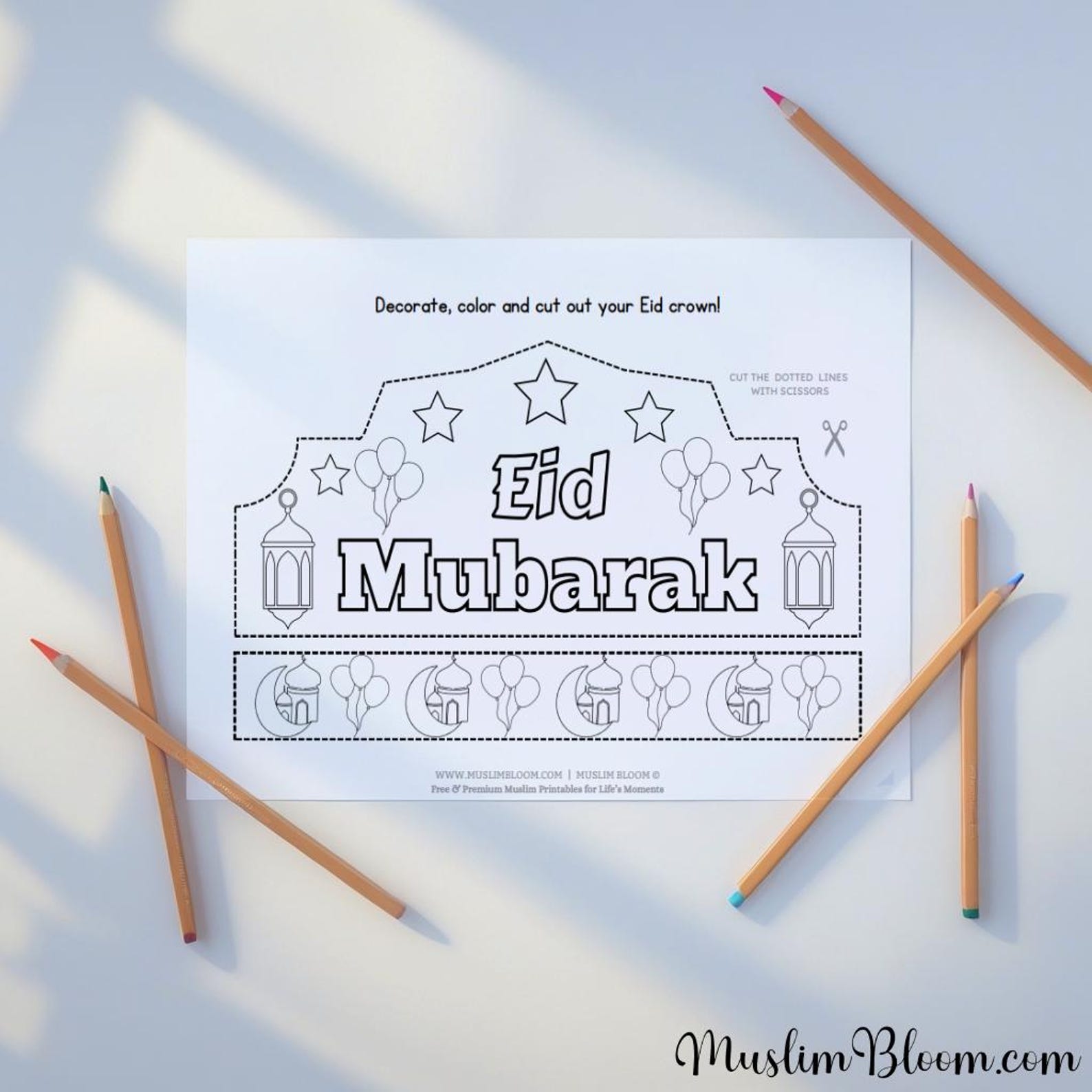 Eid Mubarak Crown, Eid Craft Kids, Eid Mubarak Gifts Muslim Activity ...
