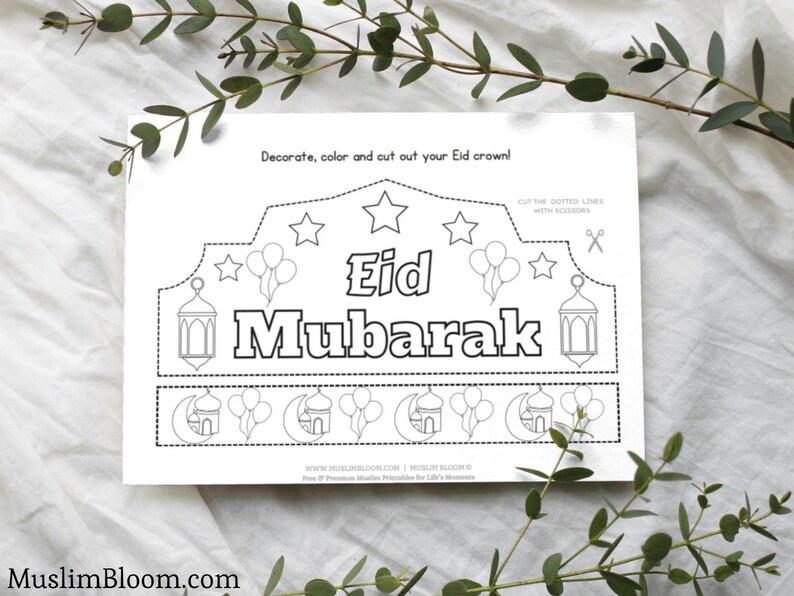 Eid Mubarak Crown, Eid Craft Kids, Eid Mubarak Gifts Muslim Activity ...