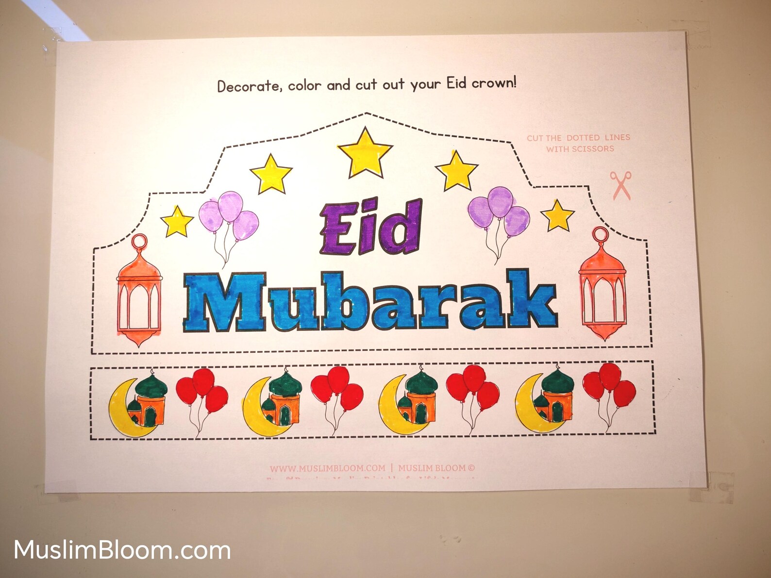 Eid Mubarak Crown, Eid Craft Kids, Eid Mubarak Gifts Muslim Activity ...