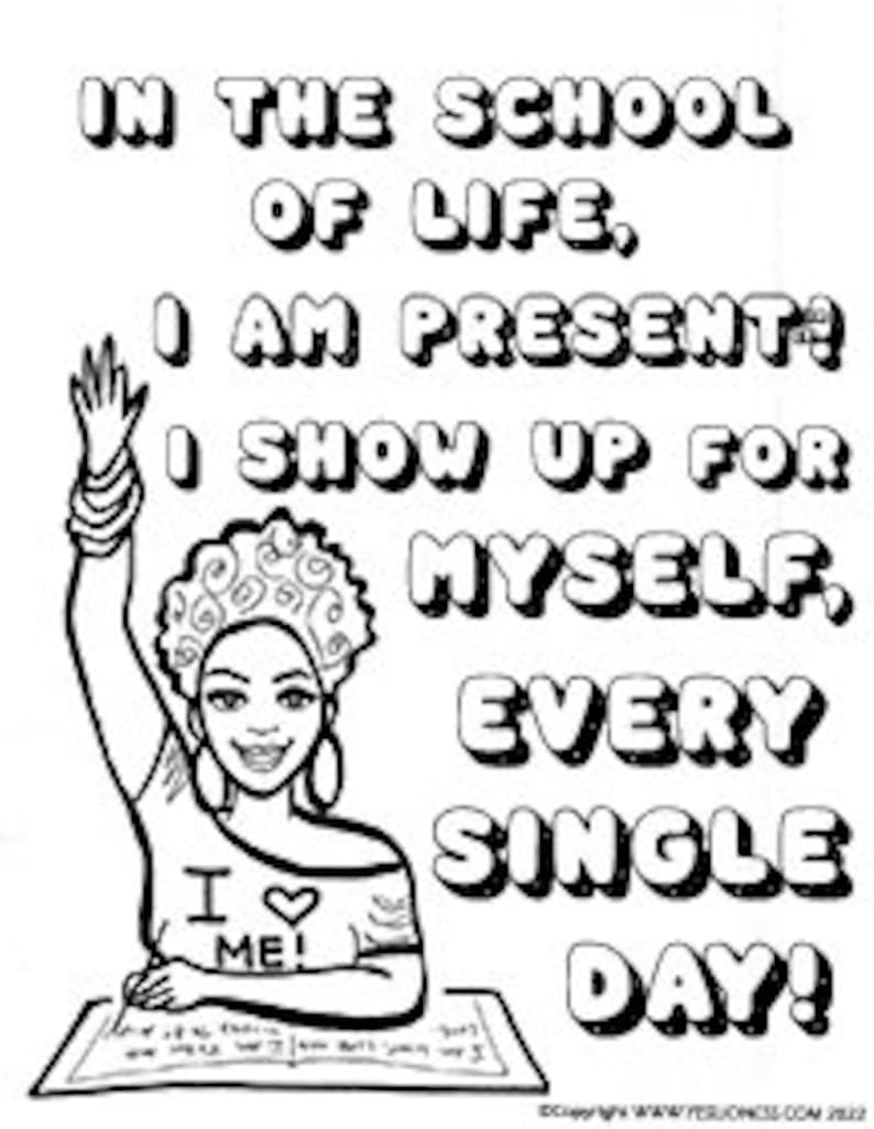 I Am Present Coloring Page Digital Download - Etsy