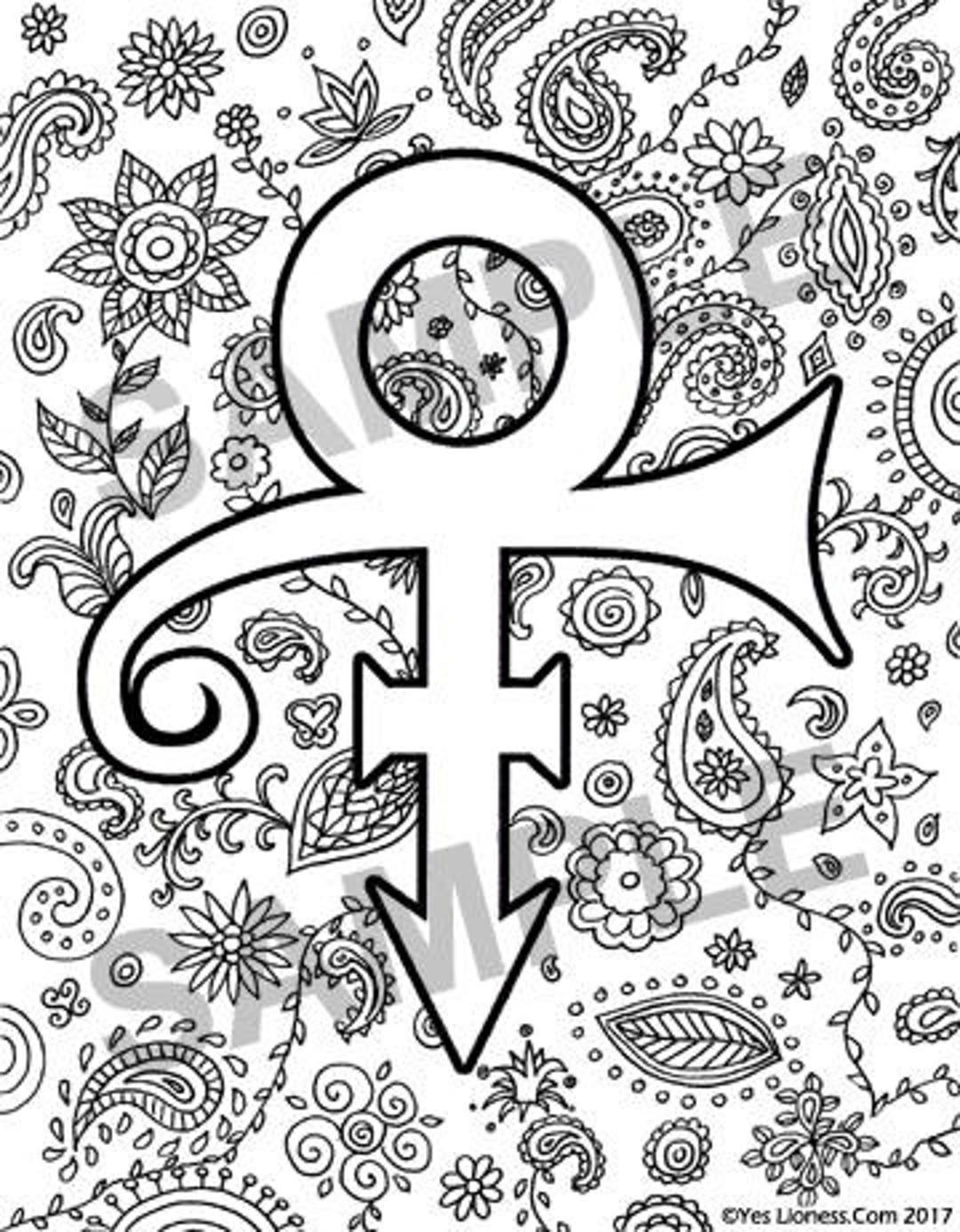 Prince Symbol Digital Downloadable Coloring Page - Etsy
