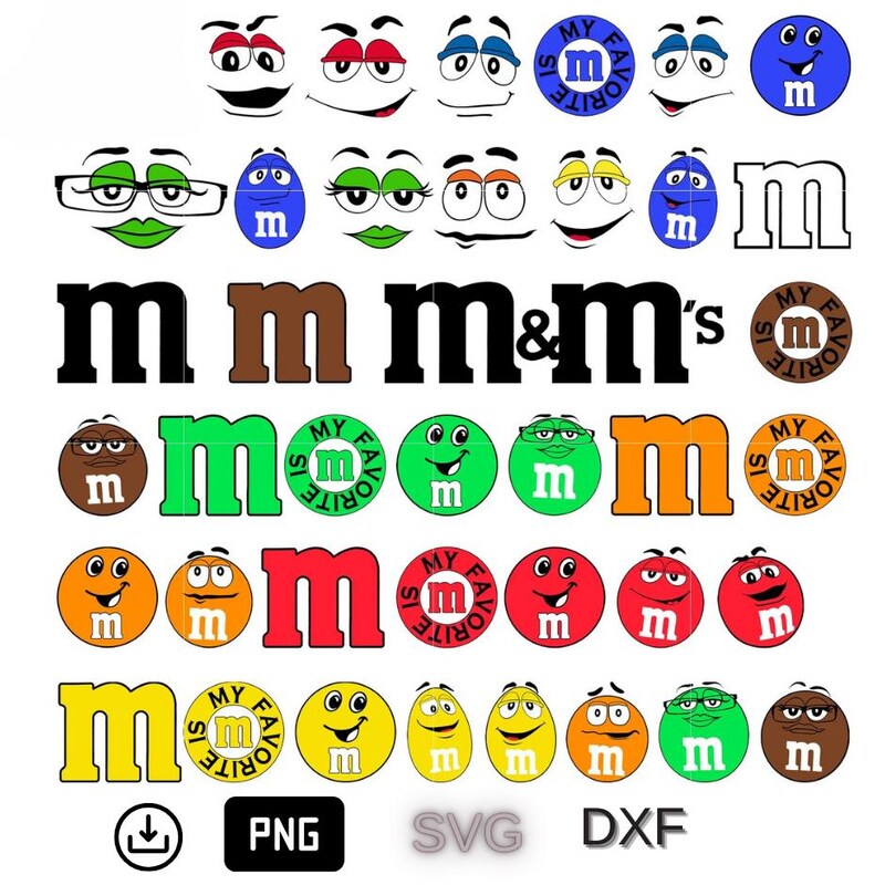 M&m Face Svg - Etsy