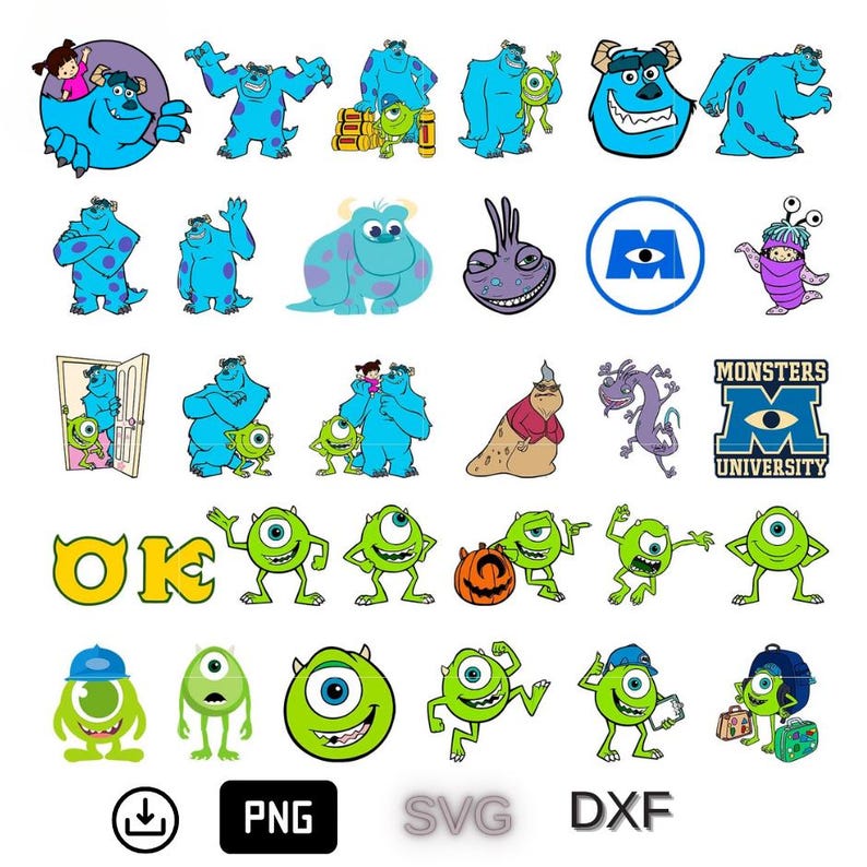 Monsters Svg, Characters SVG, Monsters for Cricut, Monsters Head Svg ...