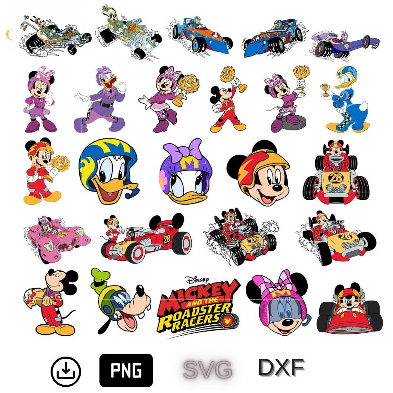 Roadster Racers SVG: Mouse and Friends Cartoon Characters (digital ...