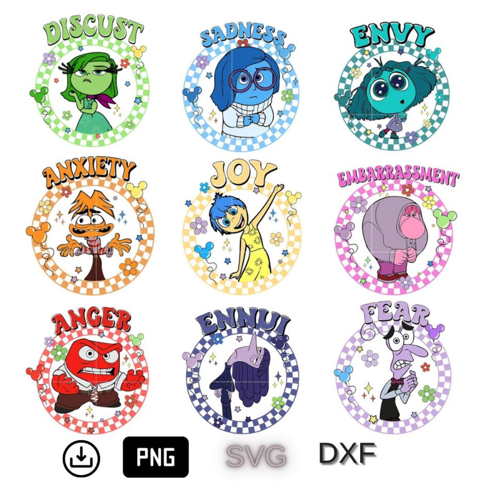 Inside Out 2 SVG Bundle, Inside Out SVG PNG Clipart Bundle, Inside Out ...