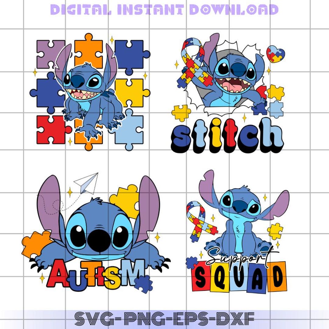 Autism Svg Bundle, Stitch Autism Printable Vector Designs, Autism ...