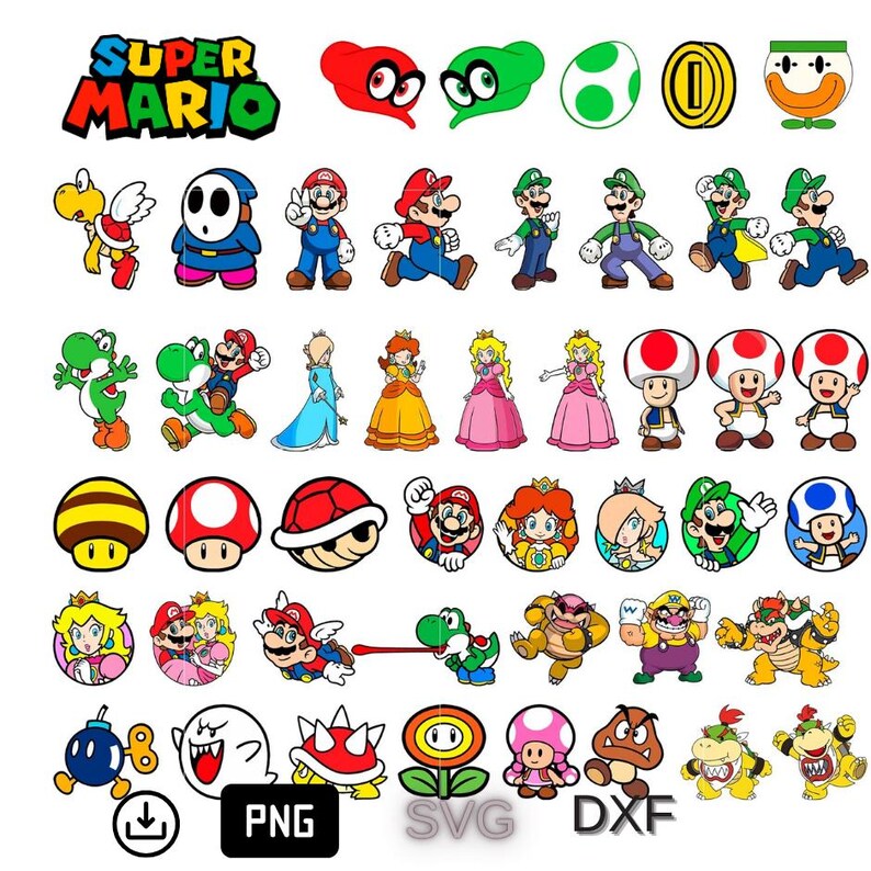 Super Mario SVG Bundle for Cricut and Sublimation, Mario Cut Files ...