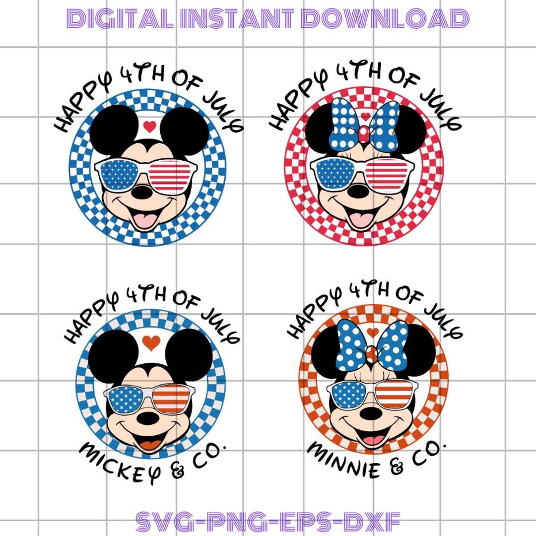 Mickey and Minnie 4th July Svg Bundle,happy 4th of July Digital File ...