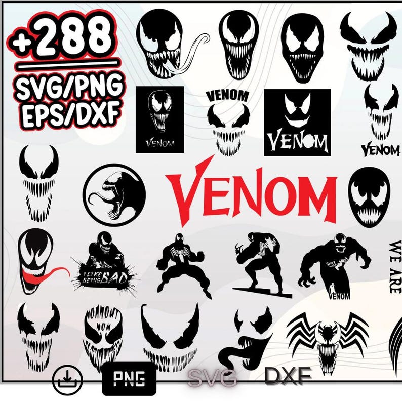 Venom SVG Png Bundle ,cut File Cricut, Svg Bundle, Venom Printable ...