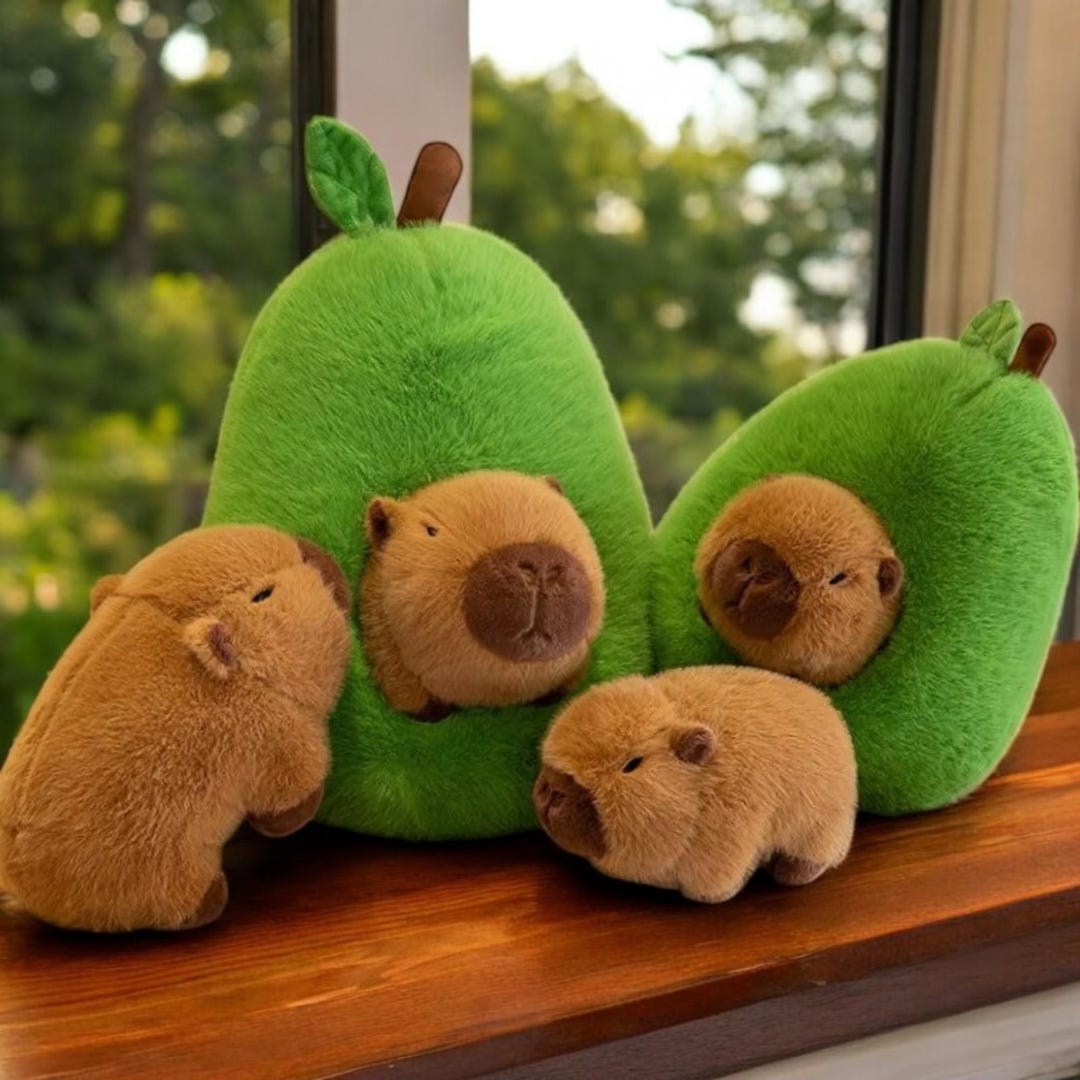 Avocado Plush Toy Capybara | Large Kawaii Sleeping Pillow for Cozy ...