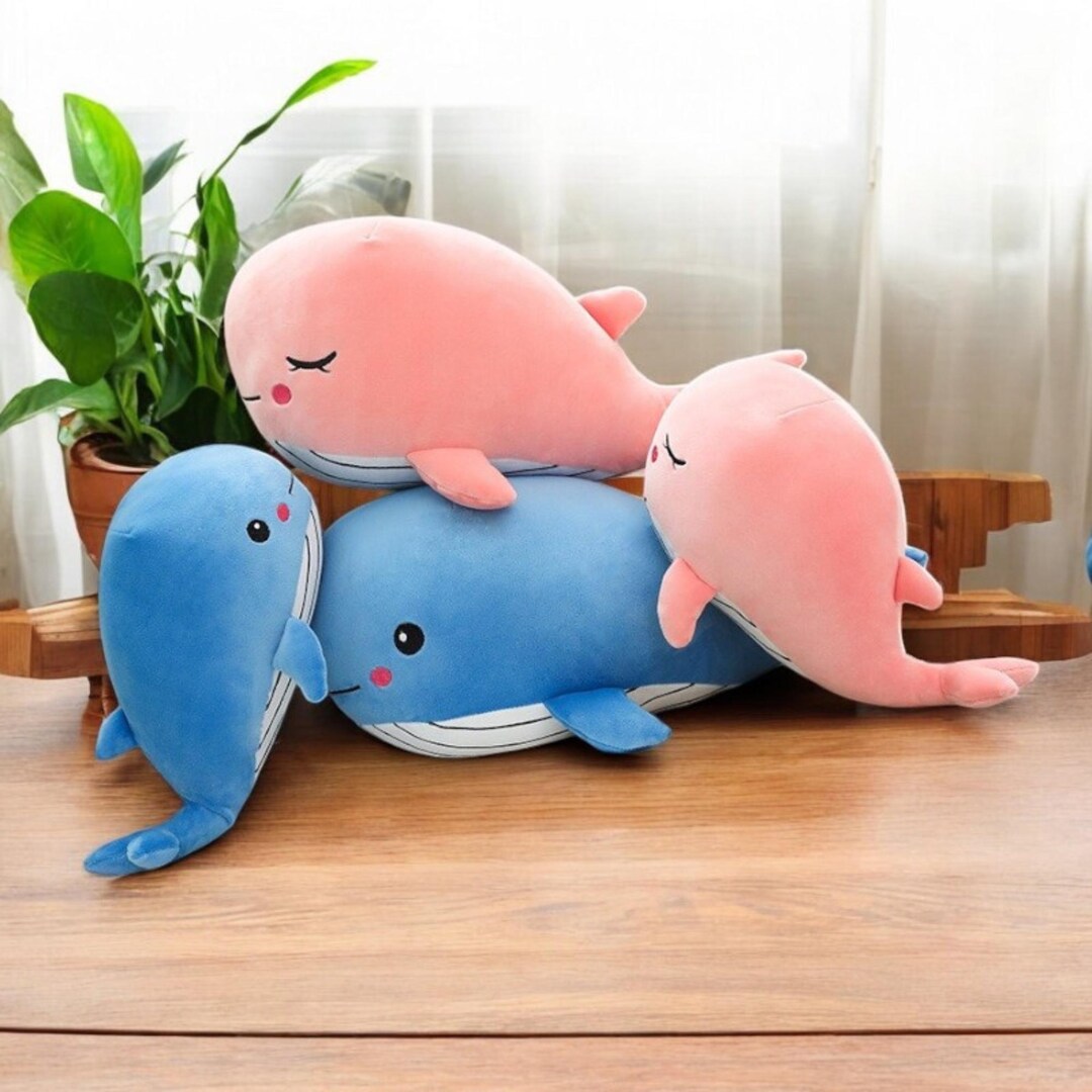 Kawaii Whale Plush Toy | Cute Soft Stuffed Cushion for Sleeping ...