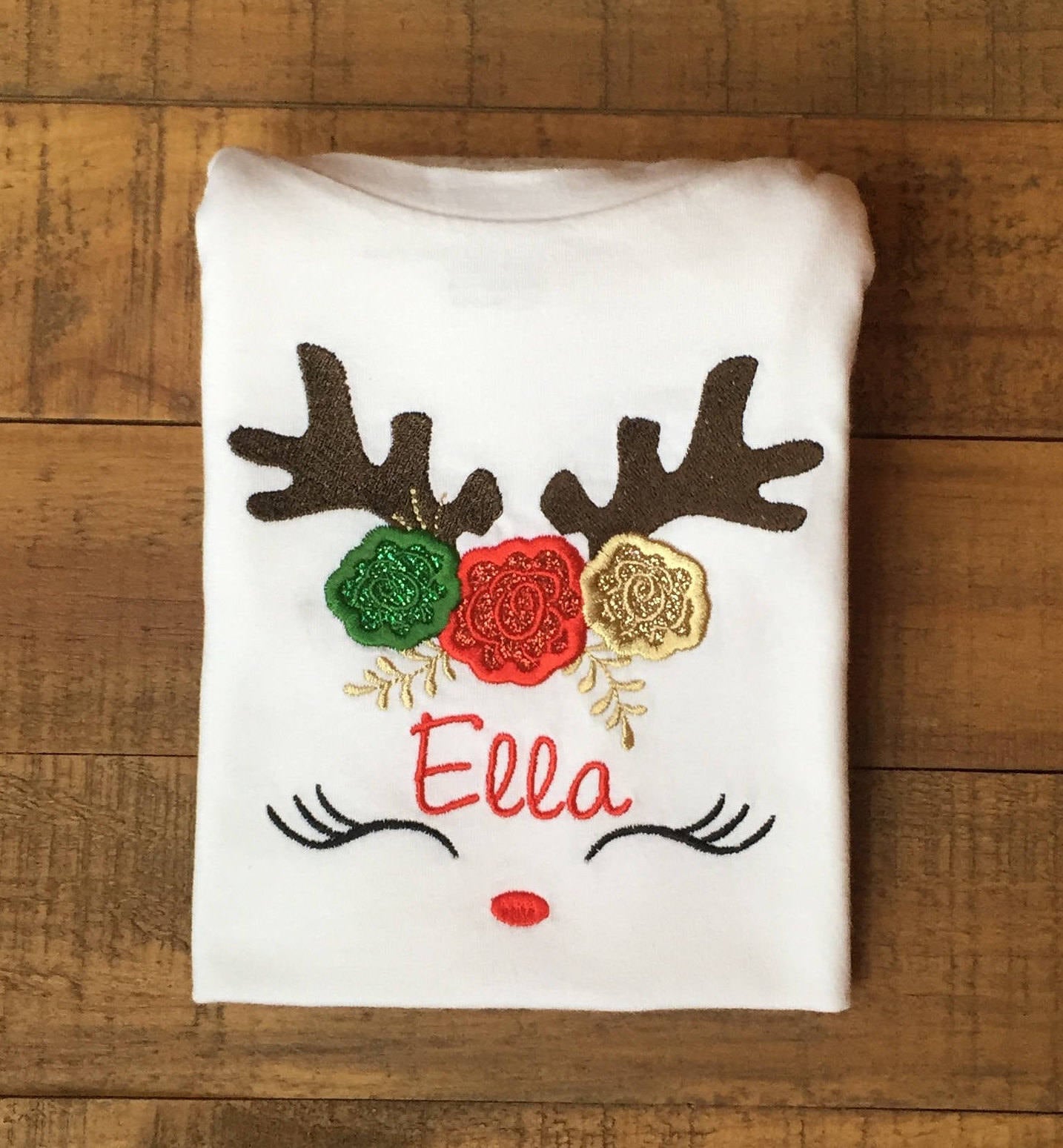 Reindeer Christmas Shirt / Christmas Shirts for Girls / Girls | Etsy