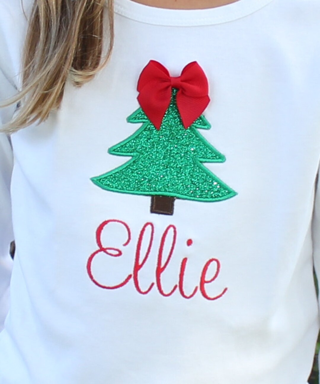 Girls Christmas Shirt / Girls Christmas Tree Shirt / Monogram - Etsy