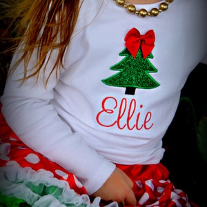 Girls Christmas Tree Shirt / Christmas Outfits for Girls / Monogram ...