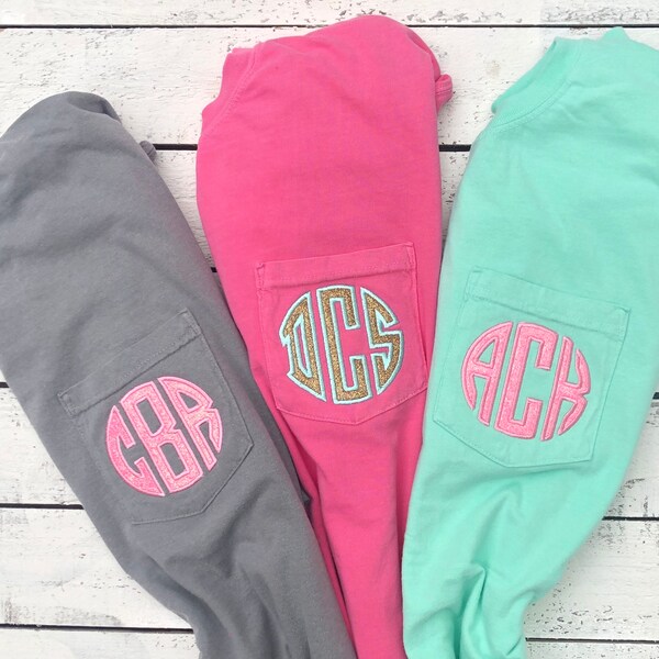 Monogram Pocket Tee - Etsy