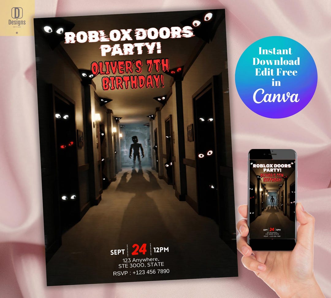 Roblox Doors Invitation | Forsaken Horror Game Invite | Scary Hotel ...