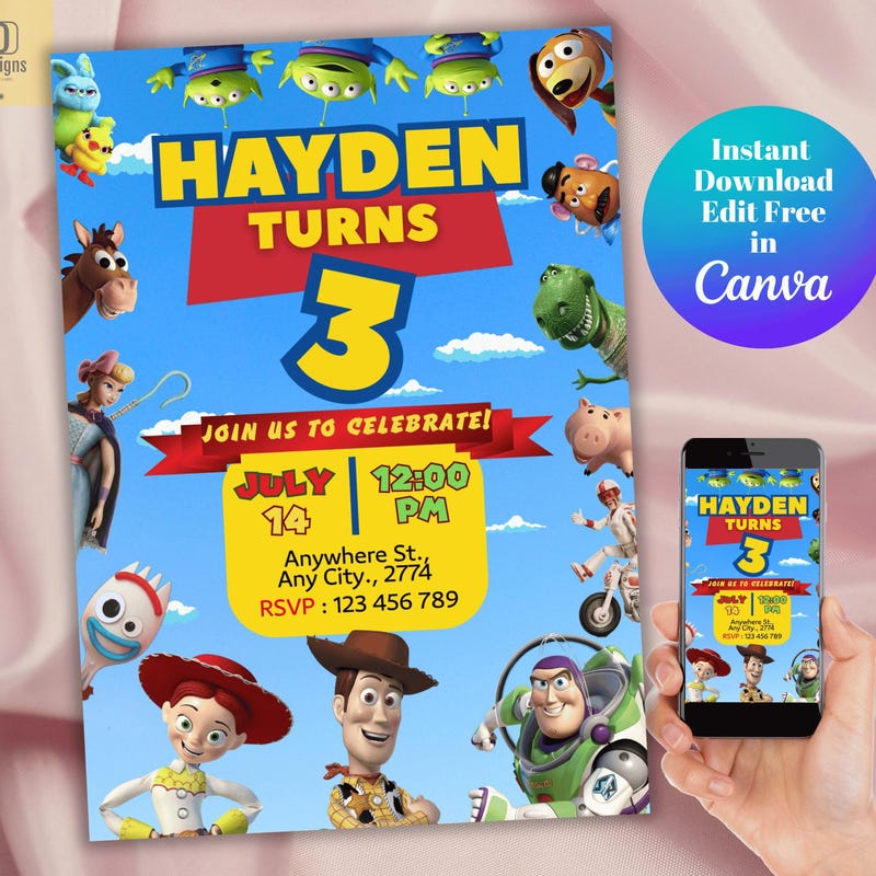 Toy Story Invitation - Etsy