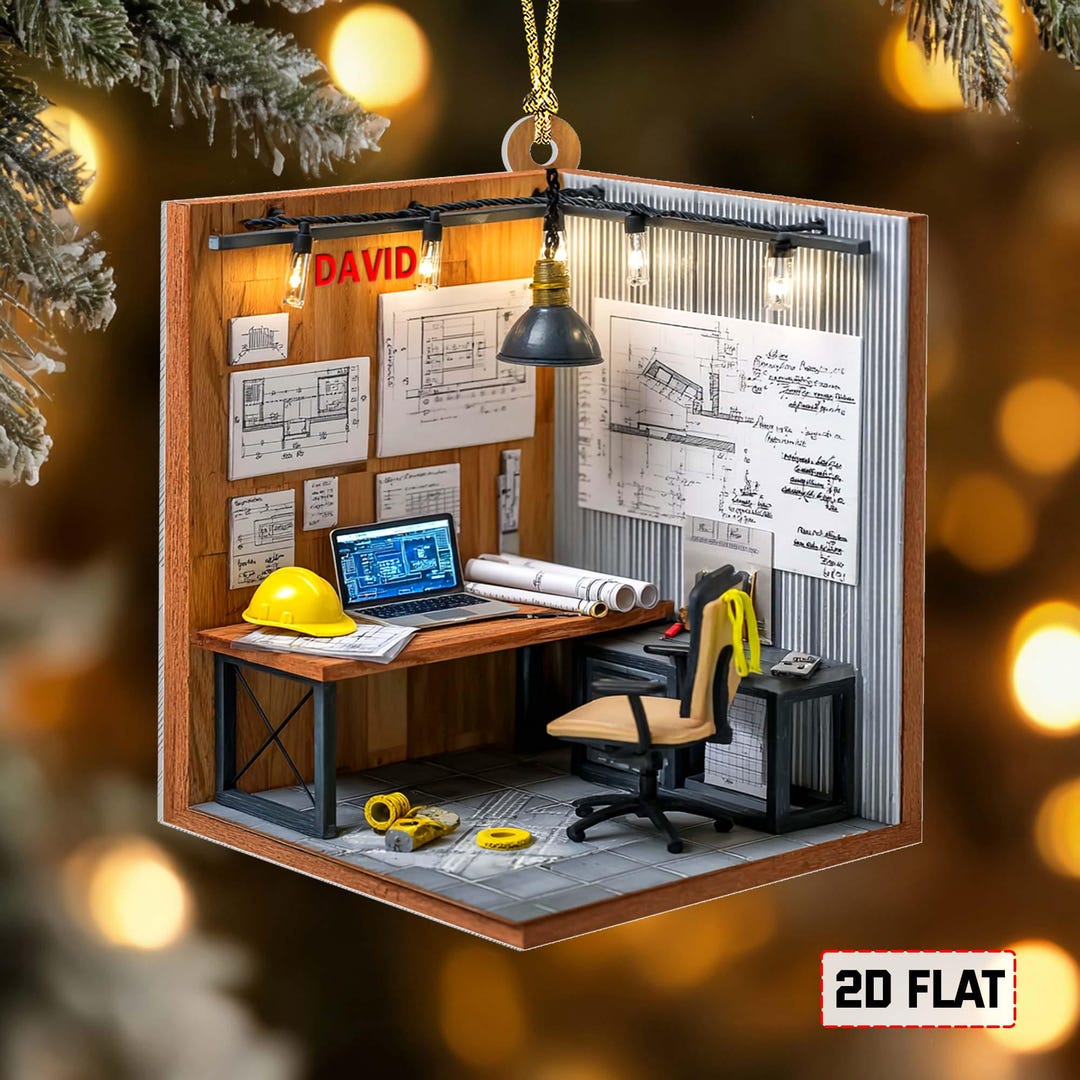 Personalized Engineer 2D Flat Ornament, Structural Design Christmas ...
