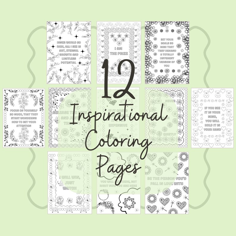 Inspirational Coloring Book | Printable & Digital | Motivational Quotes ...