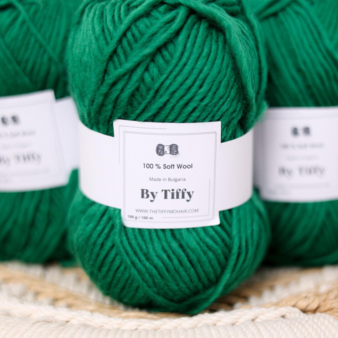 Bright Green Super Chunky Yarn. Cheeky Chunky Yarn by Tiffy. 100g Ball ...