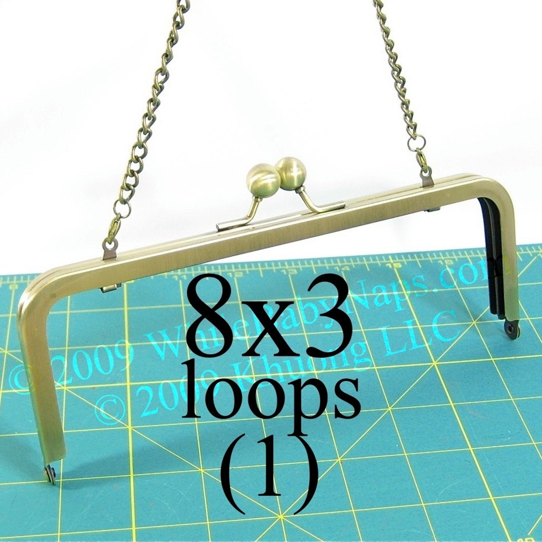 8x3 Antique Brass Purse Frame With LOOPS for Crossbody Bags, Clutches ...