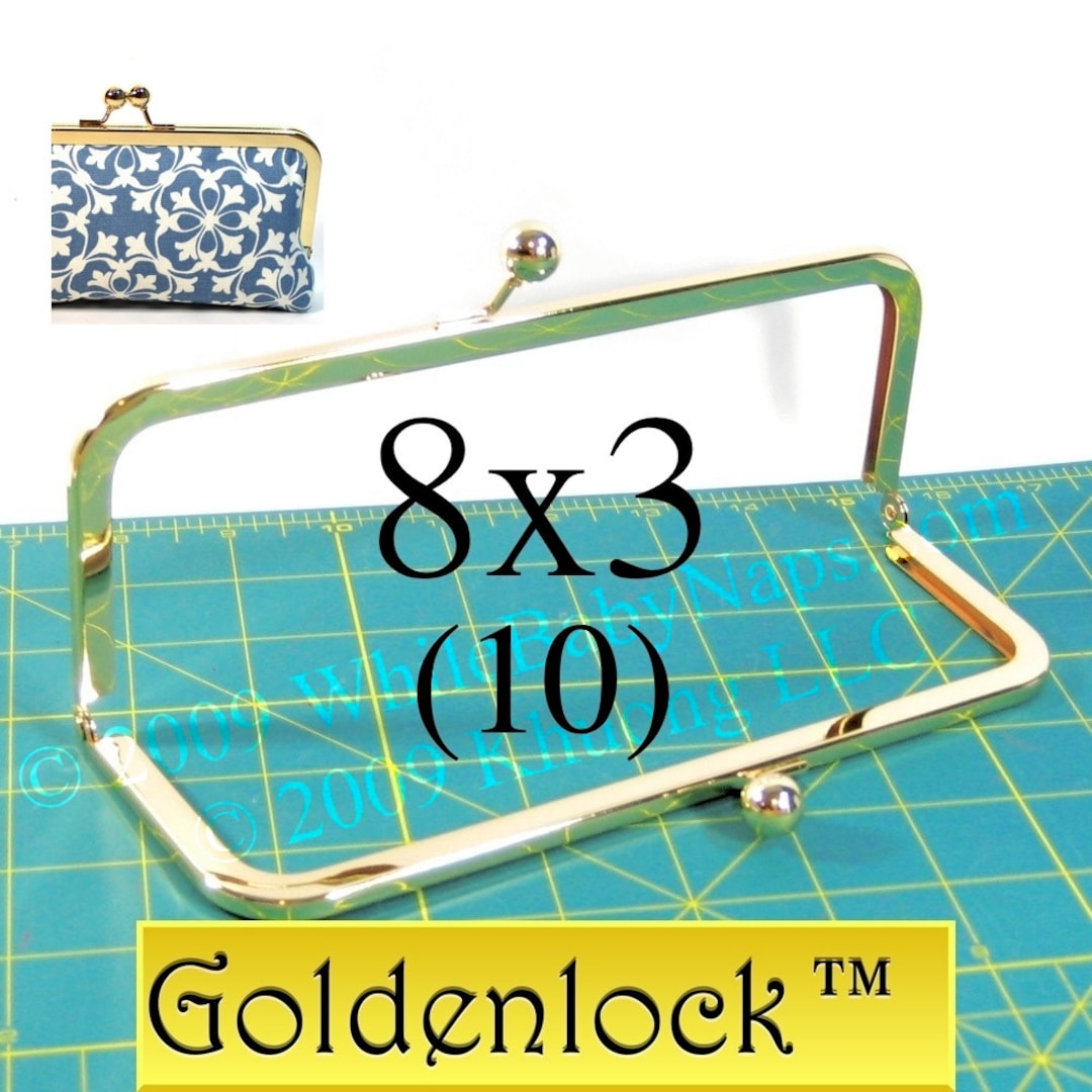 10 Goldenlock™ 8x3 Purse Frame With Kisslock Closure for Bridal ...
