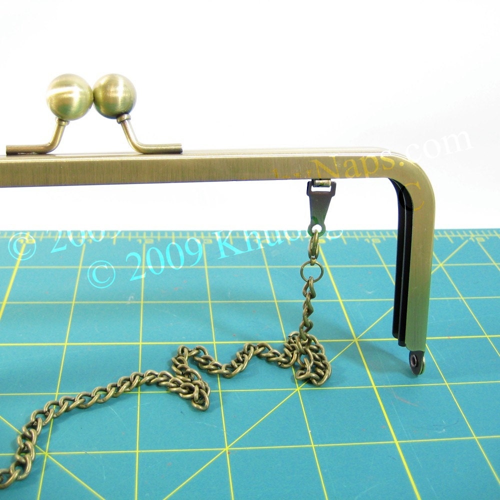 8x3 Antique Brass Purse Frame With LOOPS for Crossbody Bags Clutches ...