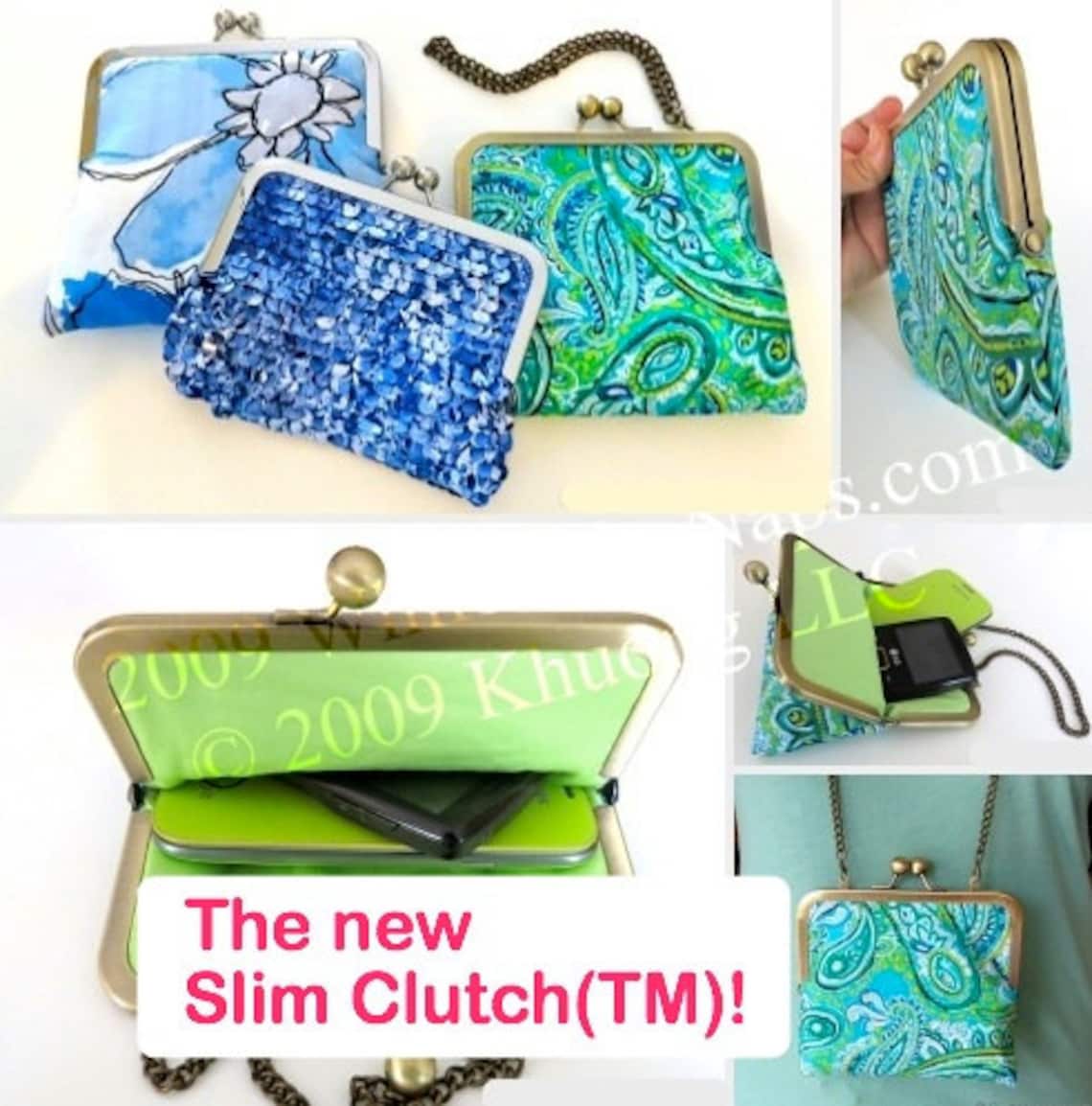 DIY Clutch PDF Tutorials Purse Making Instructions With 7 Patterns Coin ...