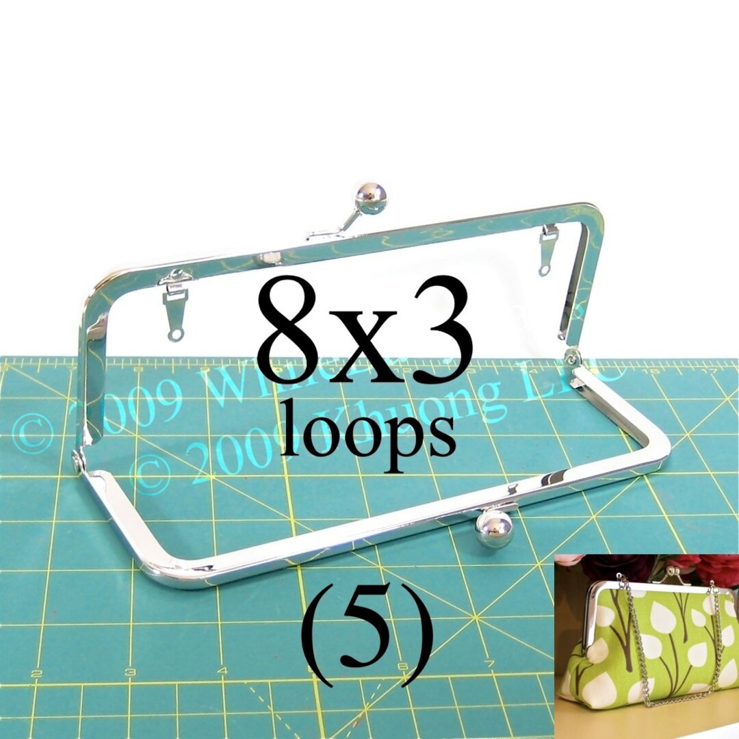 5 Frames of 8x3 Nickel With Loops for Bridal Clutches or Crossbody Bags ...