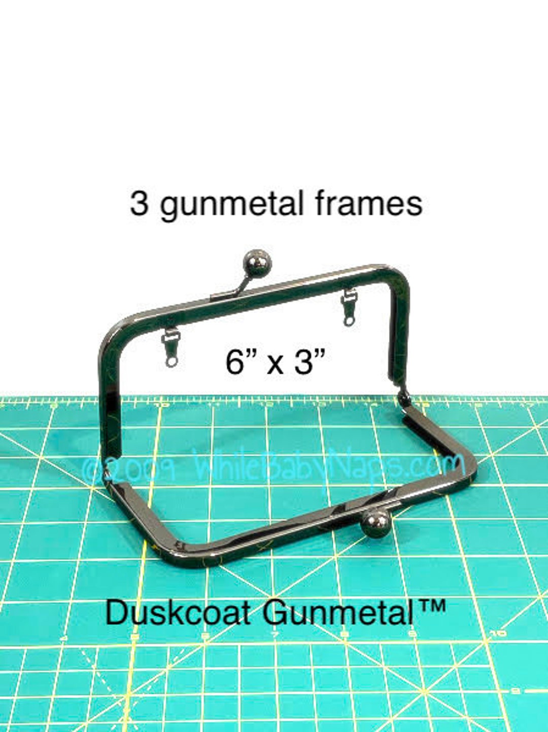 3 Duskcoat Gunmetal™ 6x3 Purse Frames With Loops for Purse Chain ...