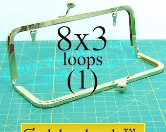 8x3 Antique Brass Purse Frame With LOOPS | Etsy