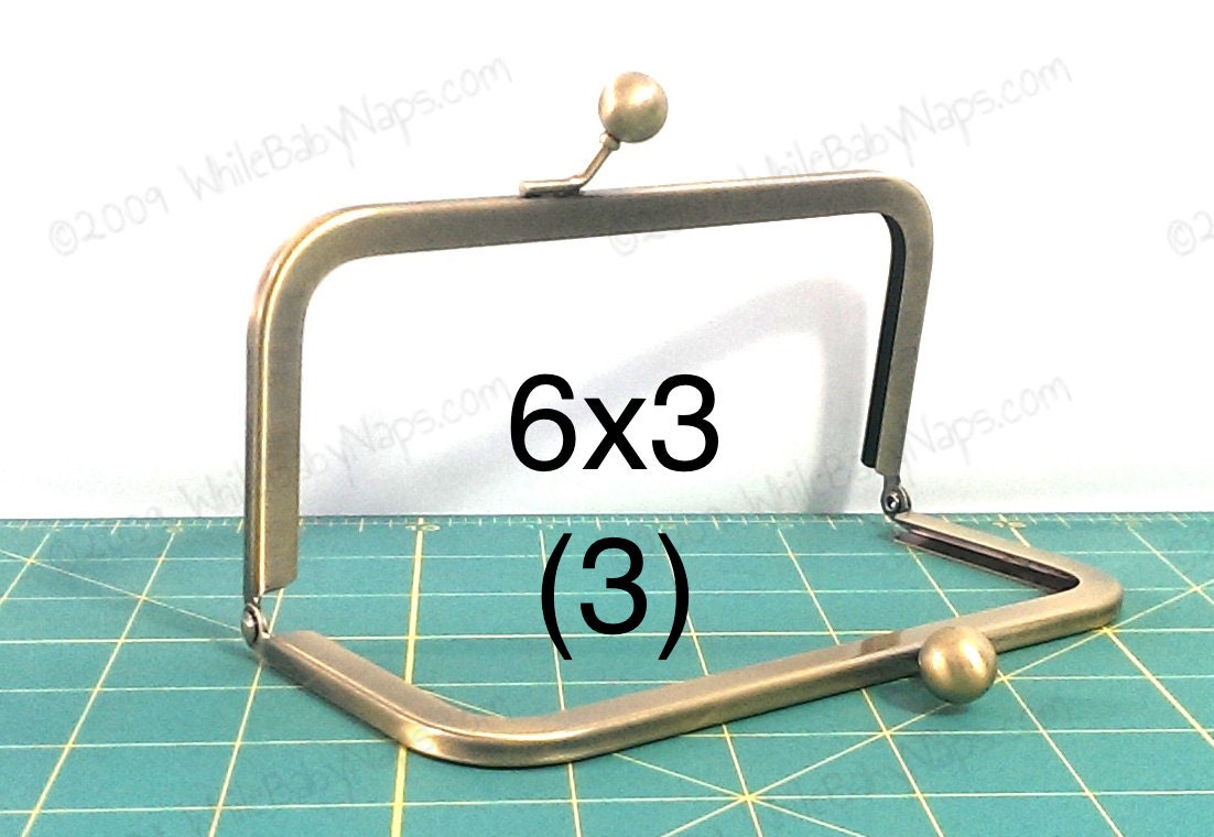 Set of (3) 6x3 Antique Brass Purse Frames for Vintage Handbags Bridal ...